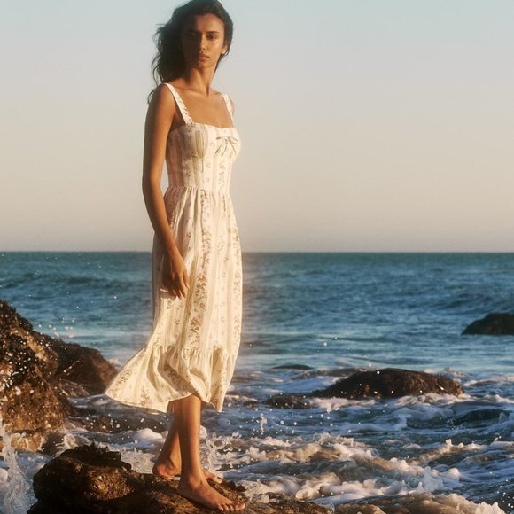 Reformation | Dresses | Reformation Maegan Linen Dress In Heath New ...